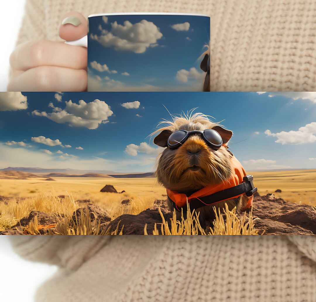 Cool Guinea Pig Coffee Mug Guinea Pig in the Plains With Shades Nice ...