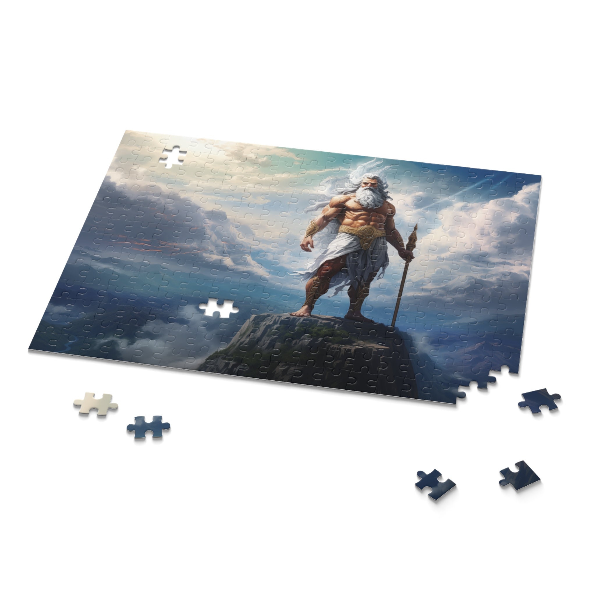 The Greek God of Lightning Zeus on Top of a Mountain on the Border of ...