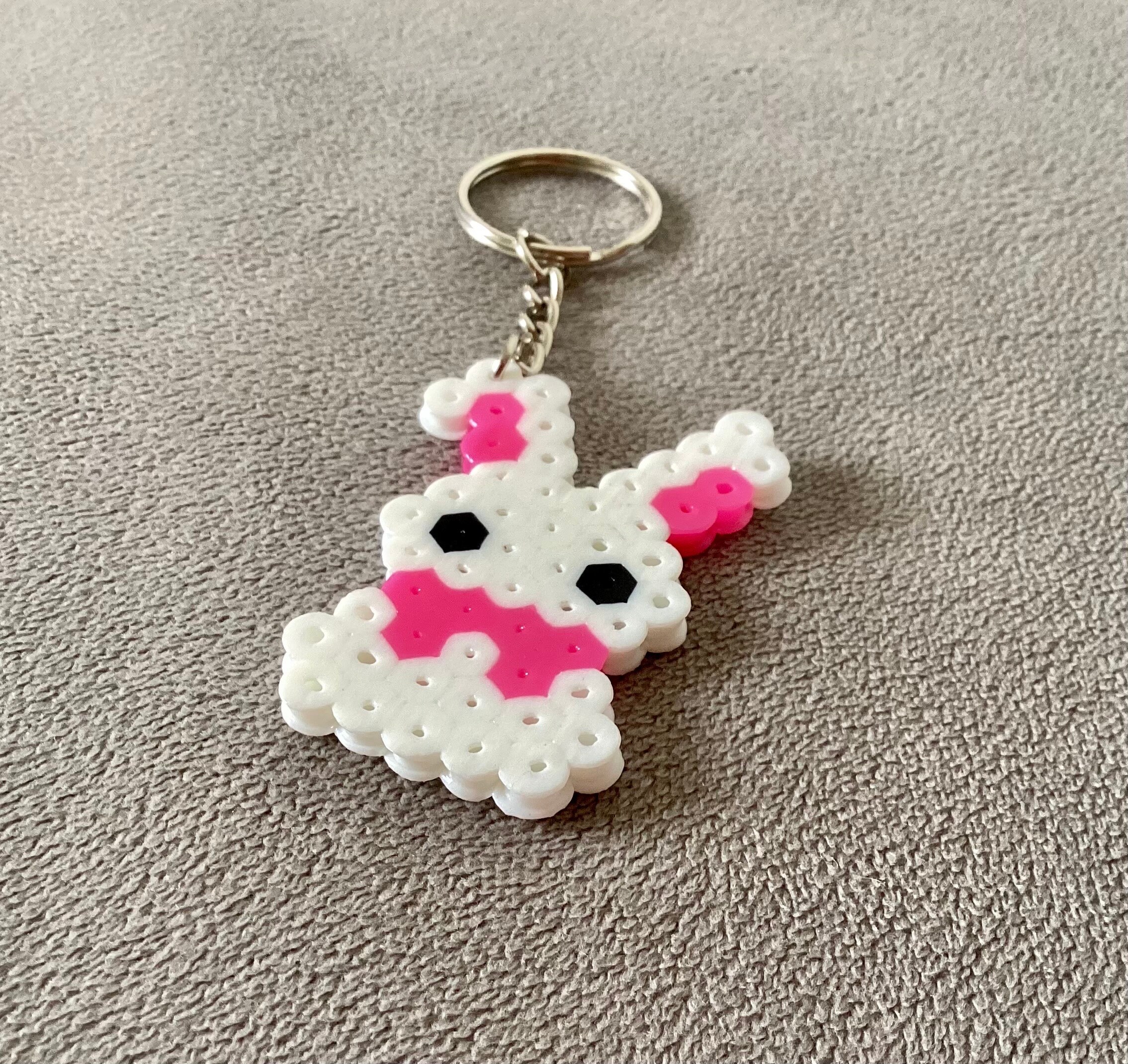 Bunny Perler Bead Character Keychain - Etsy