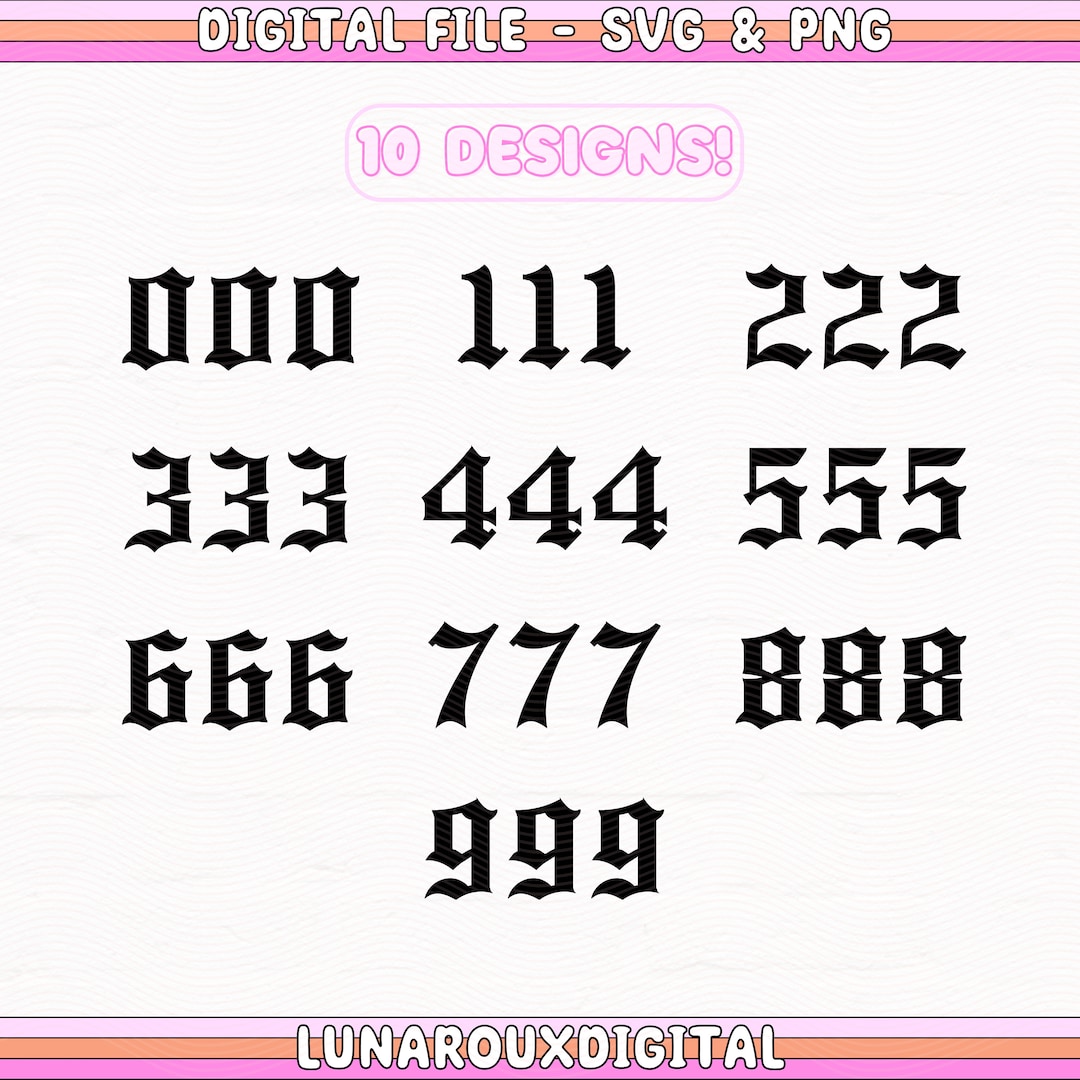 Angel Numbers Png Svg Design Bundle for Shirts, Totes, Hoodies ...