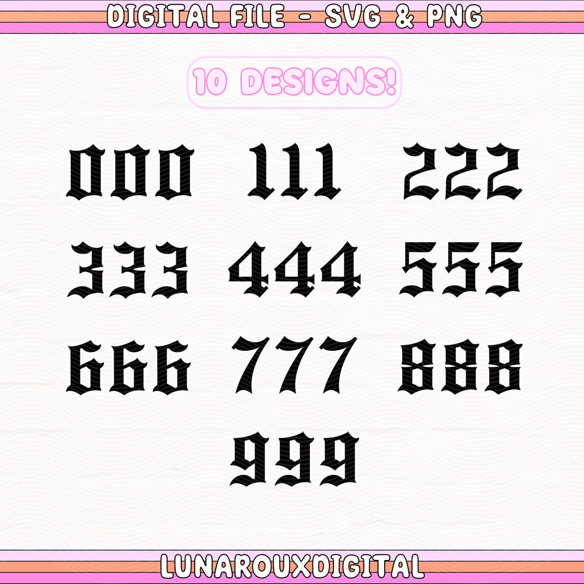 Angel Numbers Png Svg Design Bundle for Shirts, Totes, Hoodies ...