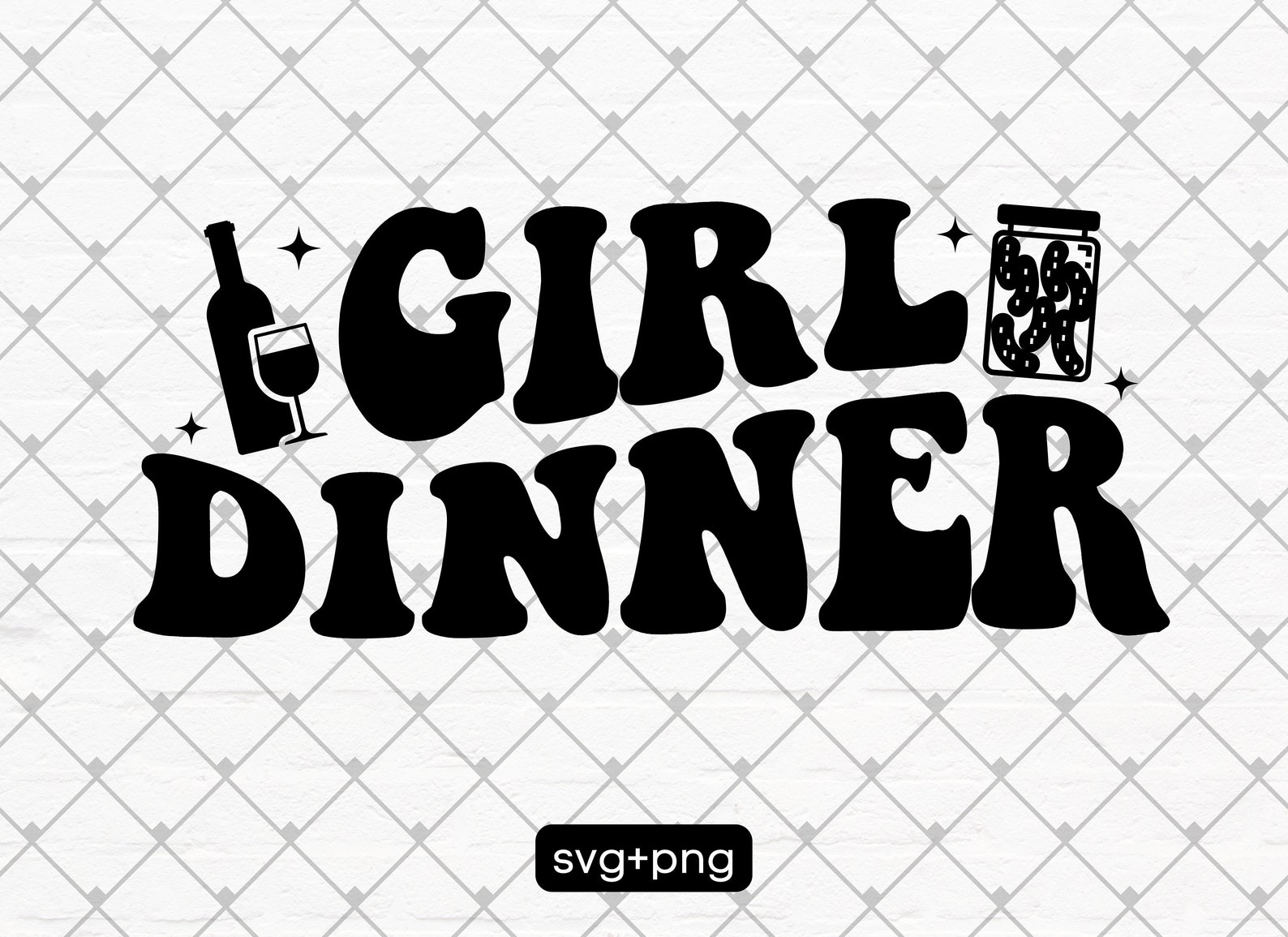 Girl Dinner Svg Png Funny Tiktok Trend Svg Wavy Text Svg for - Etsy
