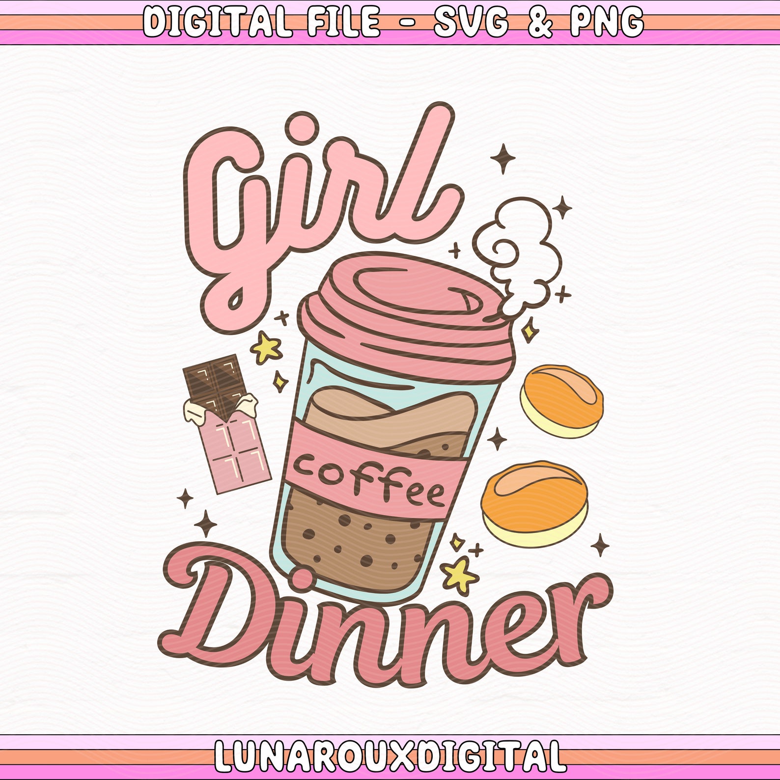 Girl Dinner Svg Png, Trendy Girl Dinner Svg, Coffee Lovers Svg, Dinner ...