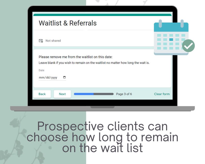 Solo Practice | Google Workspace Forms Template | Therapy Waitlist ...