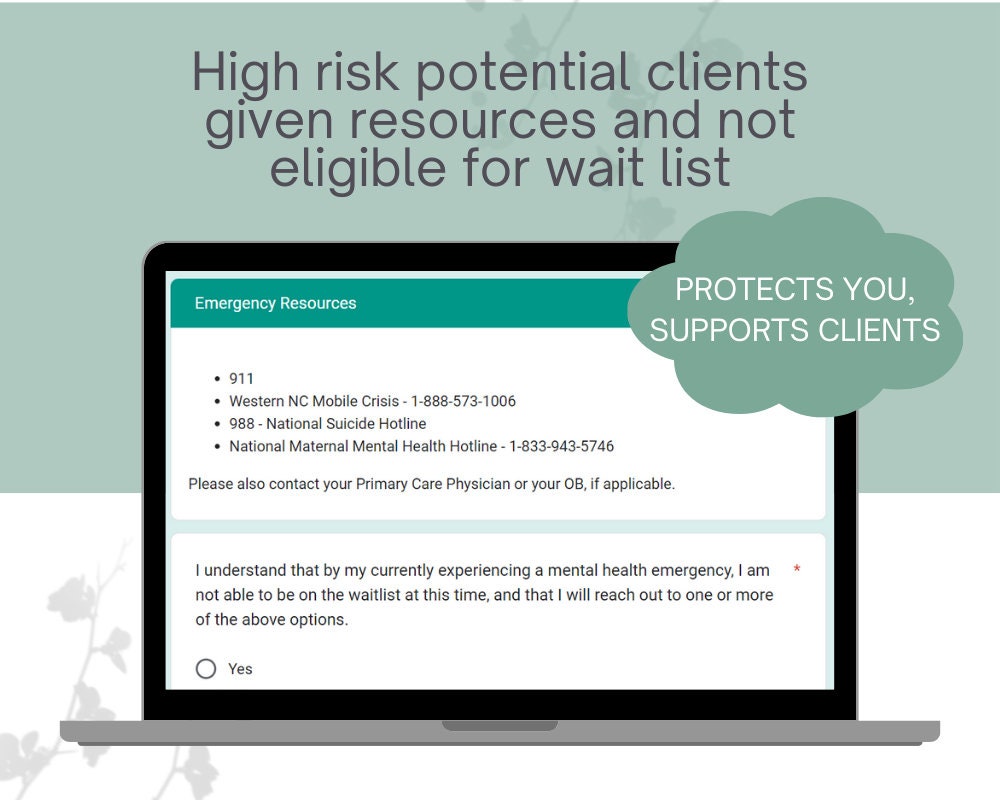 Solo Practice | Google Workspace Forms Template | Therapy Waitlist ...