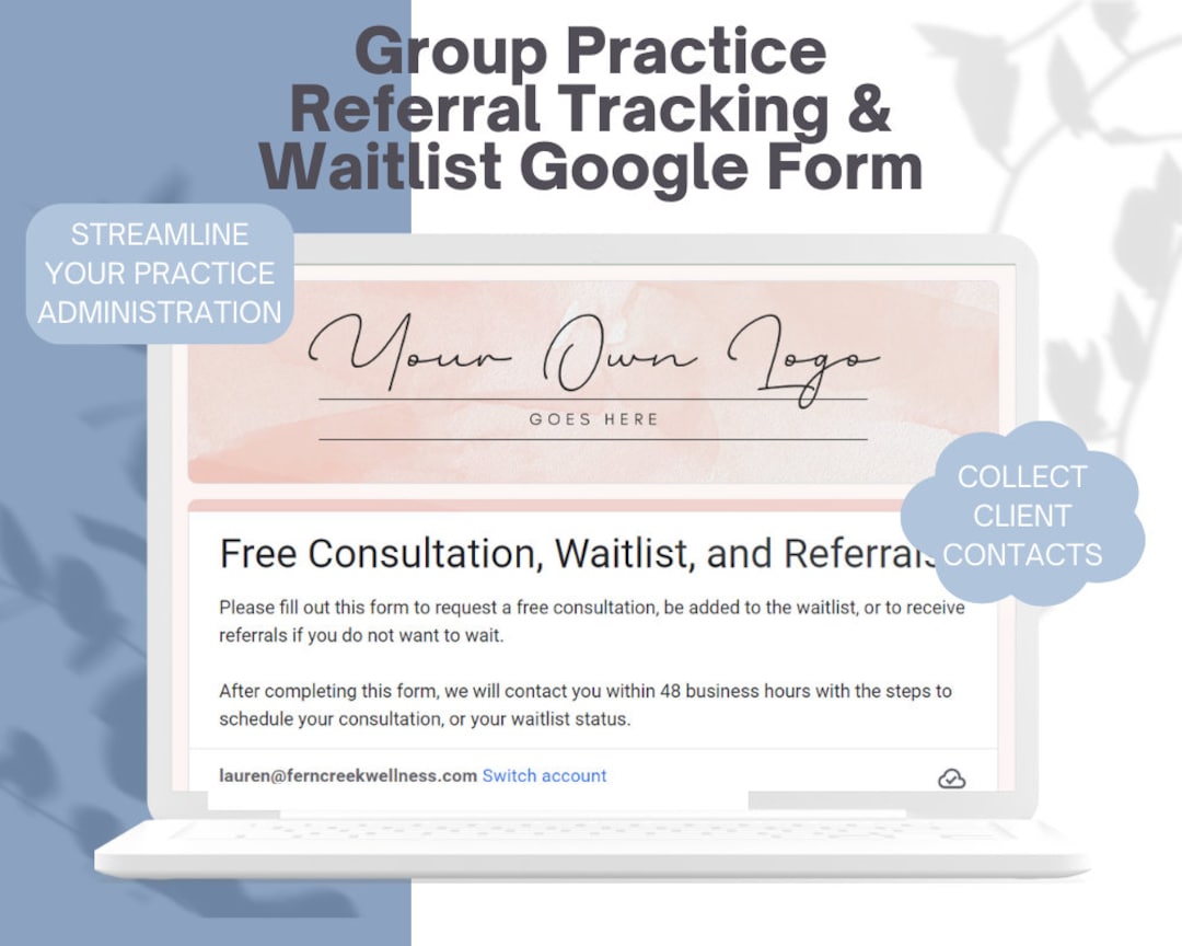Group Practice | Google Workspace Forms Template | Therapy Waitlist ...