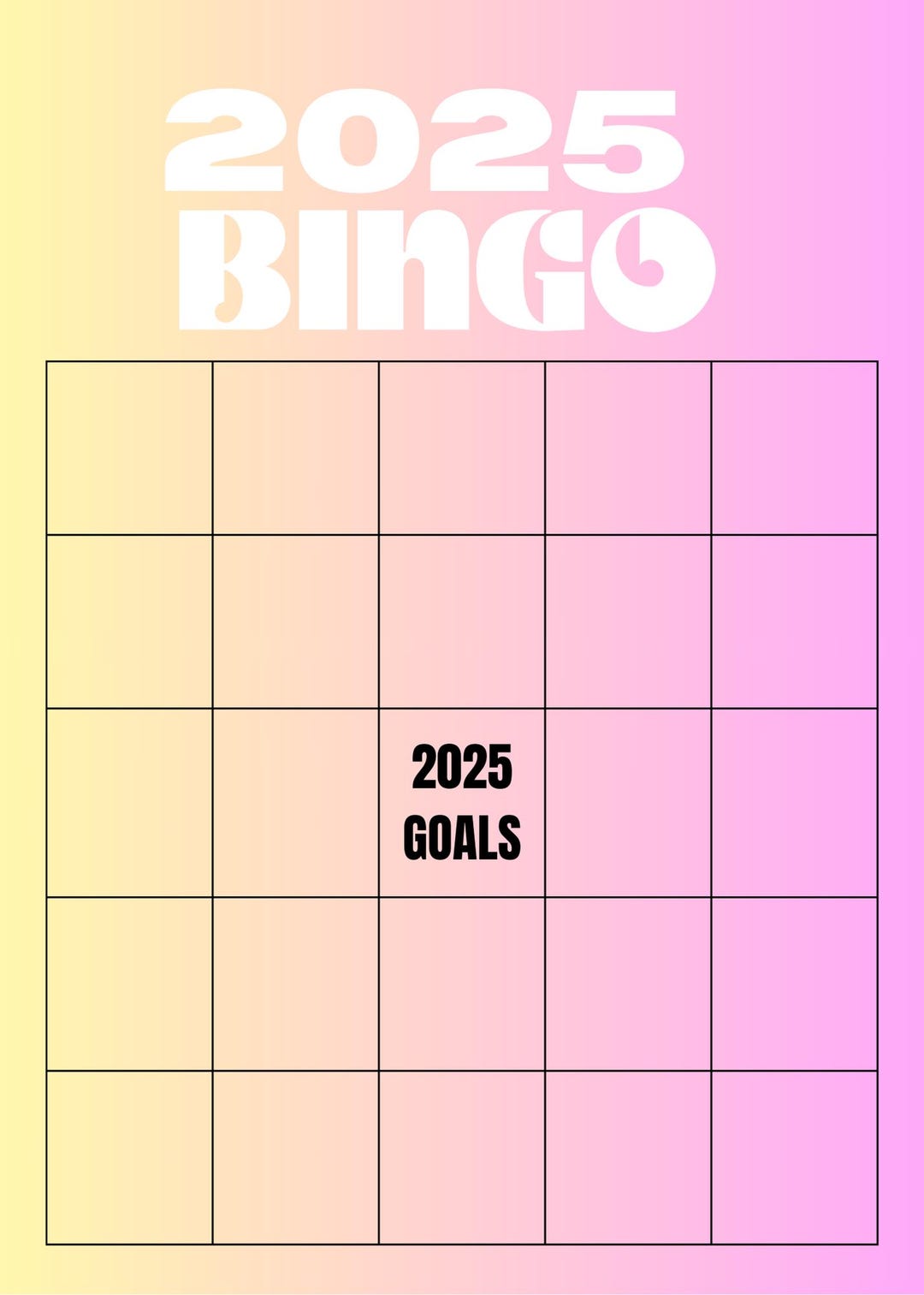2025 Vision Bingo Board - Etsy