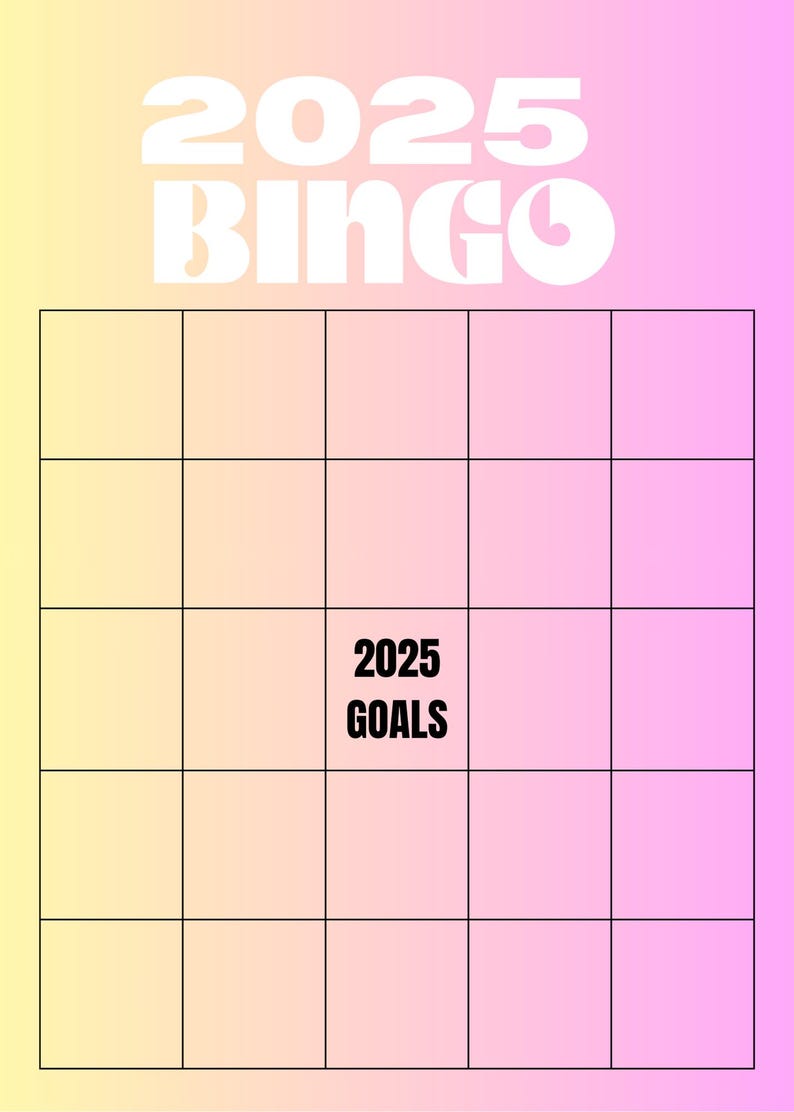 2025 Vision Bingo Board - Etsy