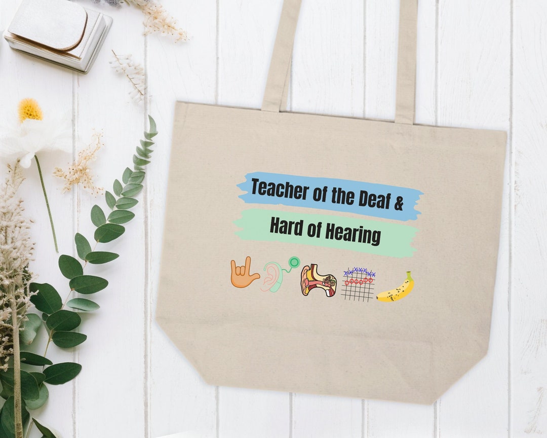 Teacher of the Deaf and Hard of Hearing Tote Bag, Itinerant TOD Tote ...