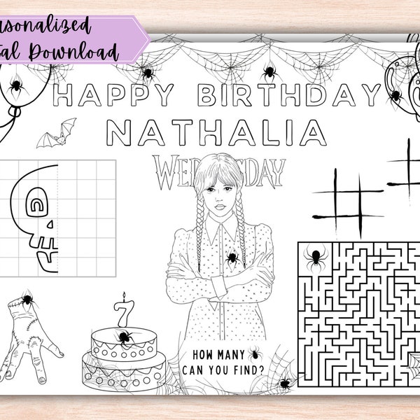 Wednesday Addams Activity - Etsy