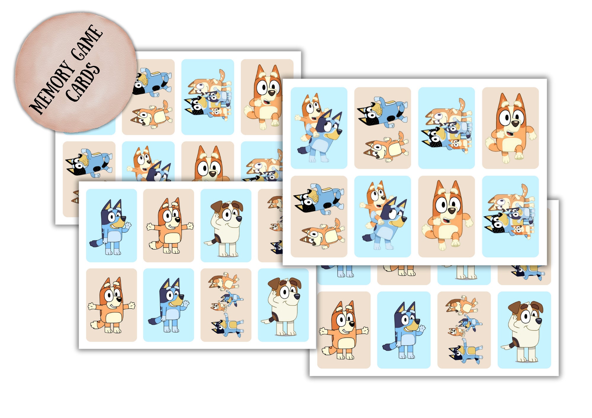 Bluey Memory Game / Instant Download Memory Game / Last-minute - Etsy