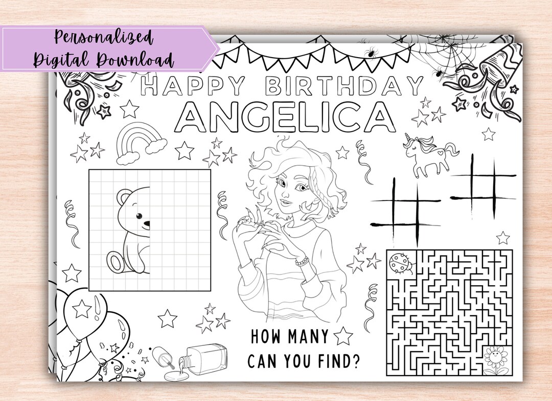 Wednesday and Enid Activity Sheet Birthday Activity Sheet - Etsy