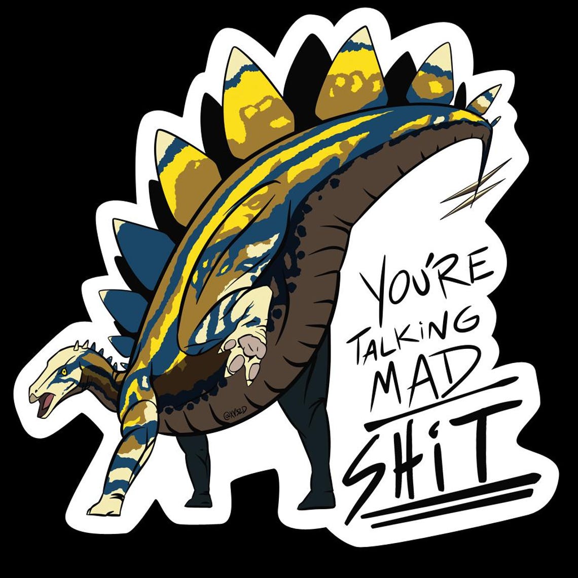 Stegosaurus - You're in Thagomizer Range - Dinosaur Sticker - Etsy