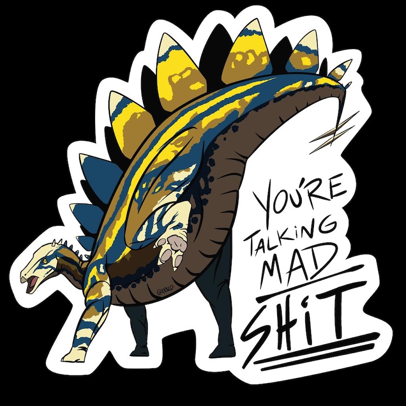 Stegosaurus - You're in Thagomizer Range - Dinosaur Sticker - Etsy