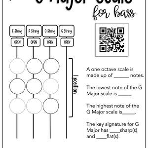 G Major Scale Worksheets (one Octave-portrait) | for Violin, Viola ...