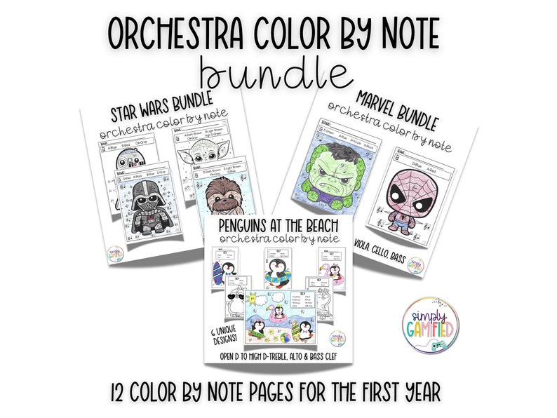 Orchestra Color by Note-print + Go-bundle - Etsy