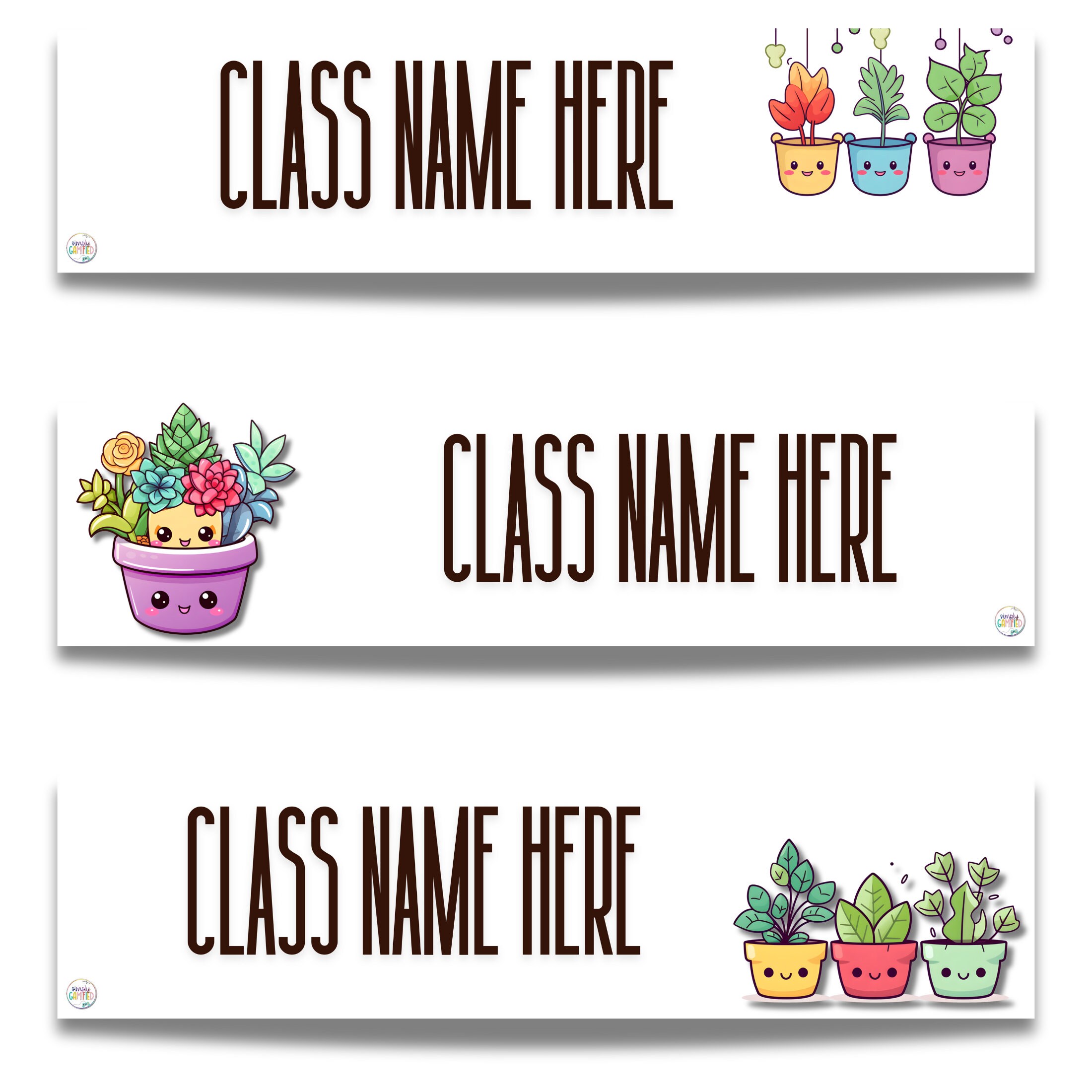 Succulents Google Classroom Headers and Canvas Banner-canva TEMPLATE - Etsy