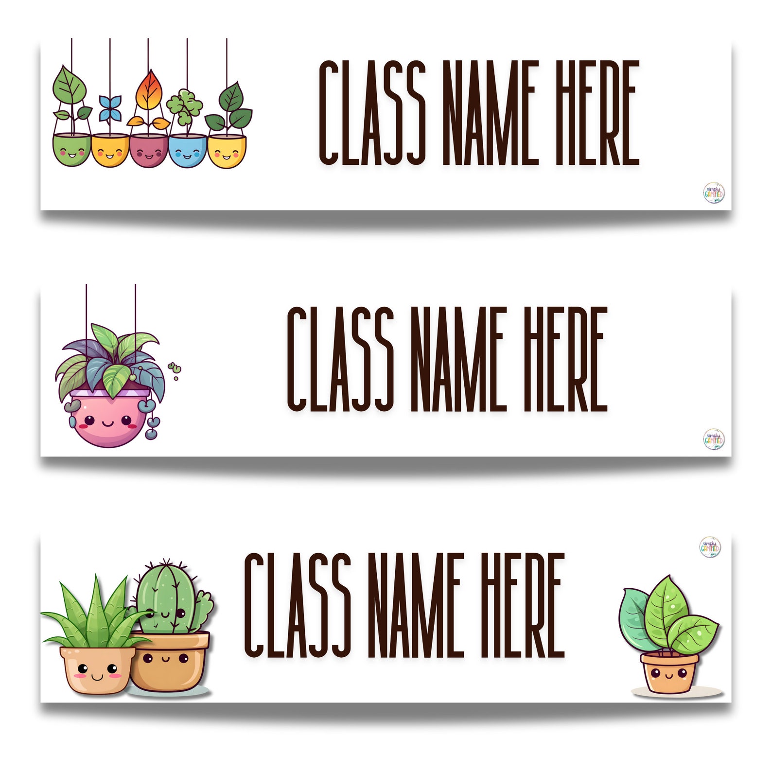 Succulents Google Classroom Headers and Canvas Banner-canva TEMPLATE - Etsy