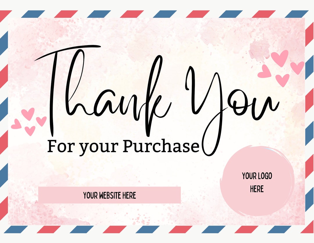 FRONT AND BACK Thank You Business Card Template Editable and - Etsy