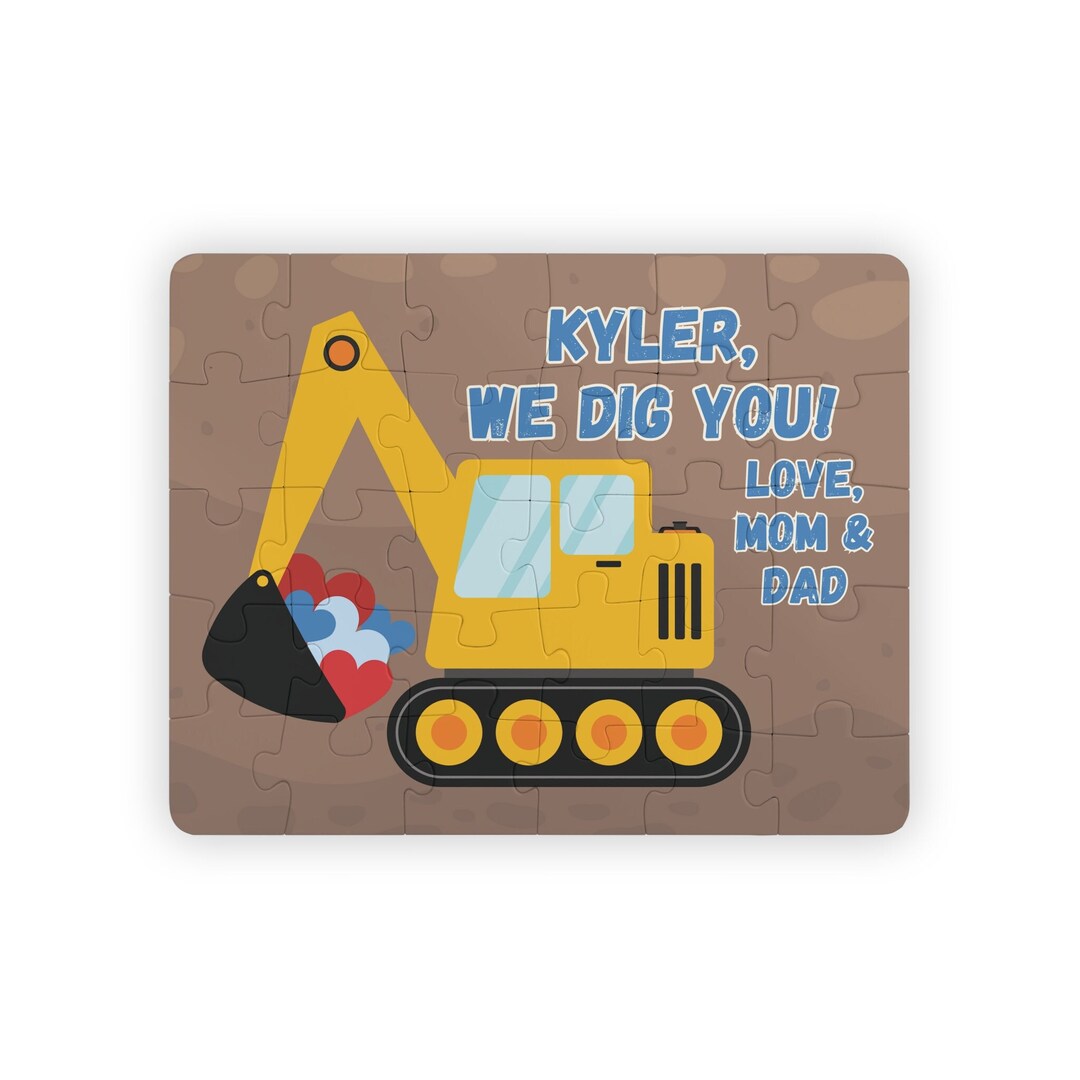 Digger Puzzle | Construction Puzzle for Boy or Girl | Happy Valentine's ...