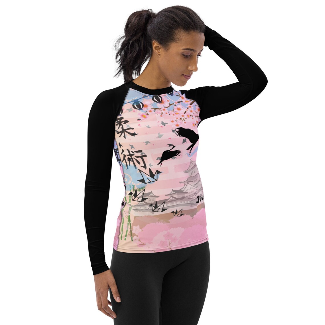 Women's Jiu Jitsu Rash Guard Pretty Rash Guard Japanese Theme Rash ...