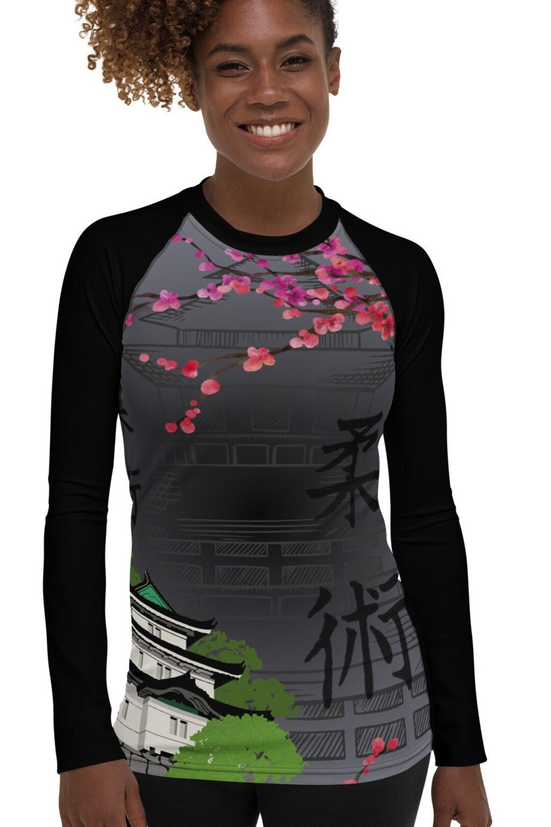 BJJ Rash Guard Womens Jiu Jitsu Japanese Theme Rash Guard Women's Rash ...