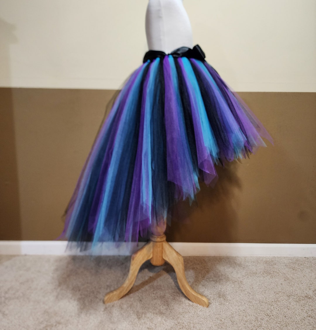 B07 Black Purple & Blue High-low Tutu (with Sewn in Satin LINING)//(33 ...