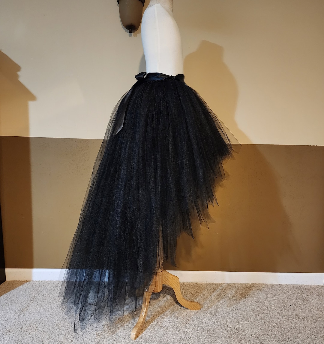A12 Black High-low Tutu with Sewn in Satin Lining//hi Lo Tulle Skirt ...