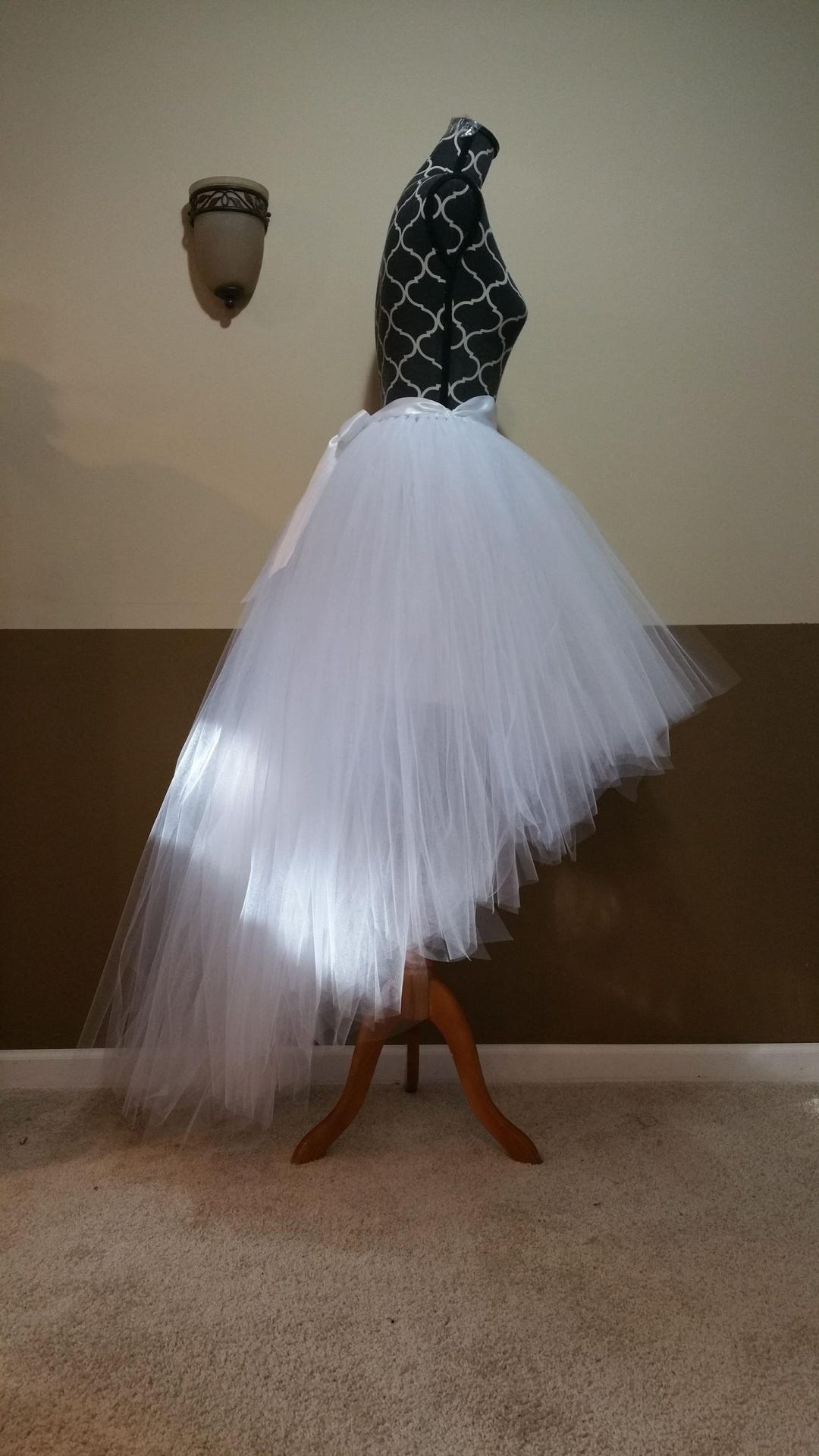 A18 White High-low Tutu (with Sewn in Satin Lining)/hi - Lo Tulle Skirt ...