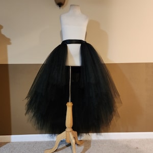 E02 Black Hi Lo Open Tutu/ High-low Style Front Open Tutu (with Sewn in ...
