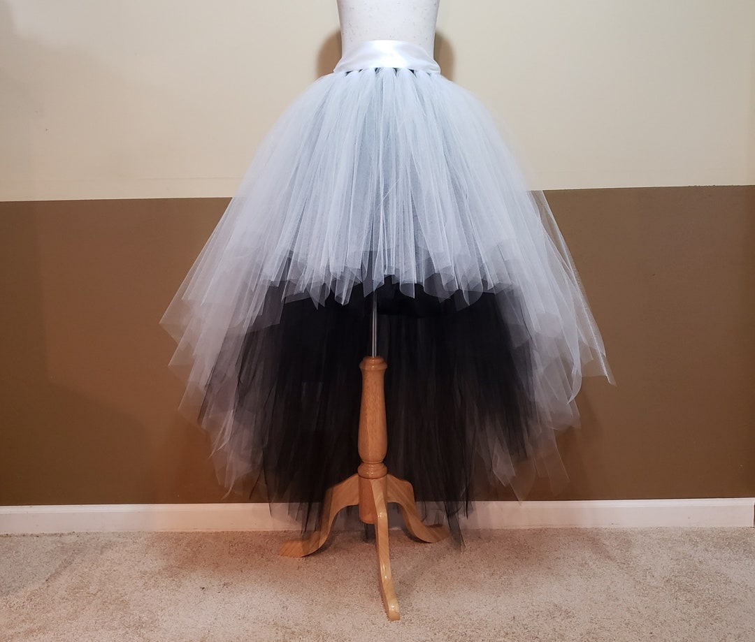 D01 White Over Black High-low Tutu (with Sewn in Satin LINING)// Hi ...