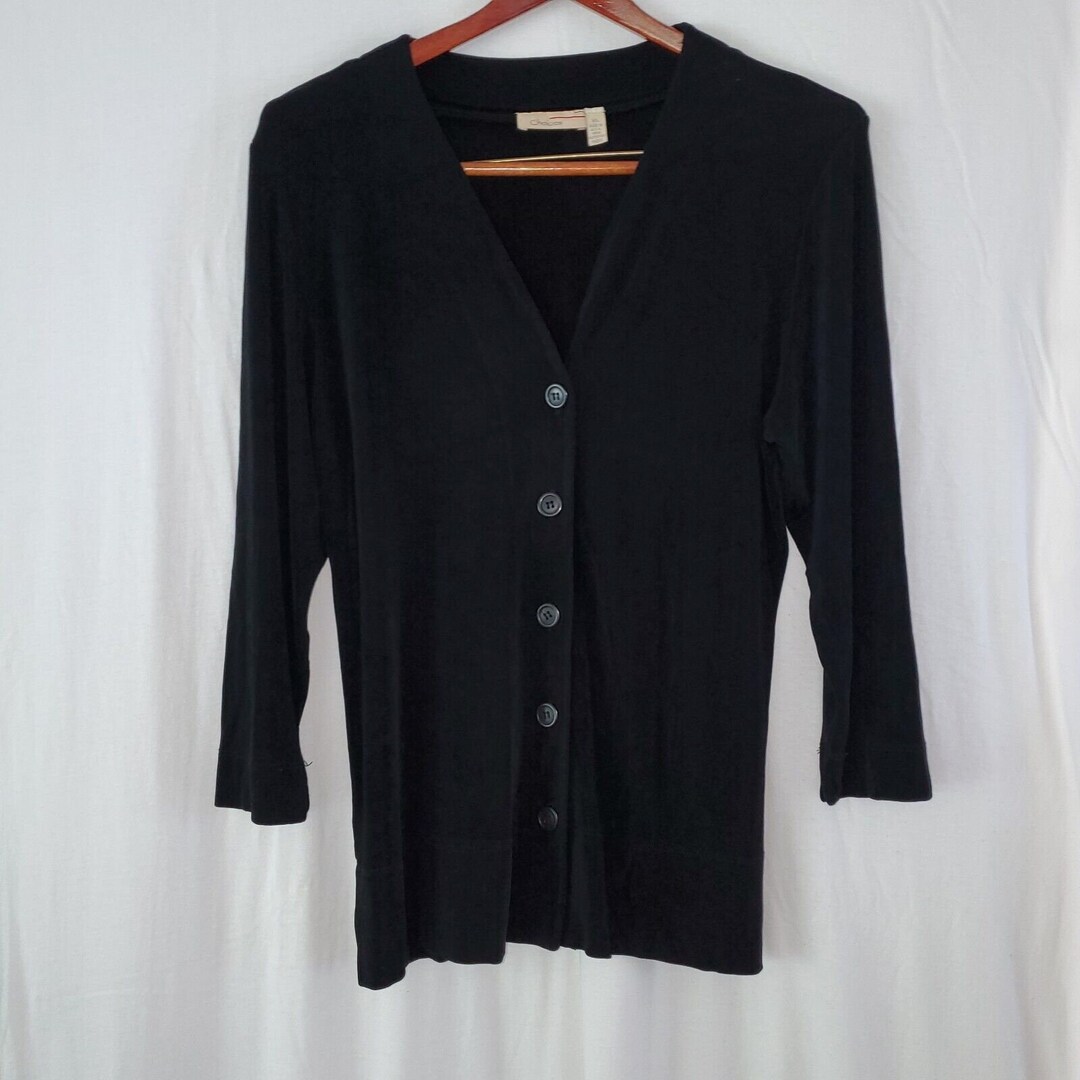 Vintage Choices Slinky Knit Cardigan Black Women's Size XL - Etsy
