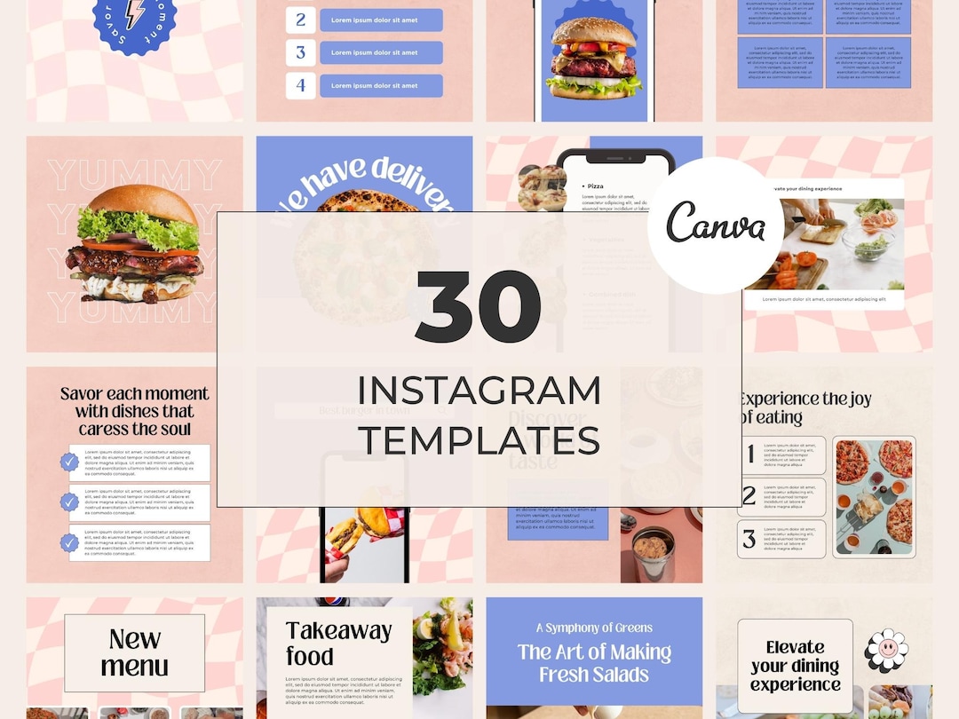 Food Instagram Post Templates | Retro Instagram Feed | Small Business ...
