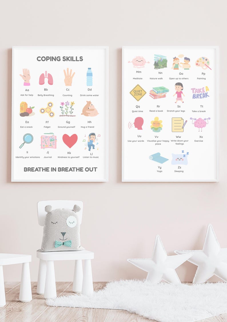 Coping Skills A-Z Printable Poster | Digital Download | Classroom Wall ...