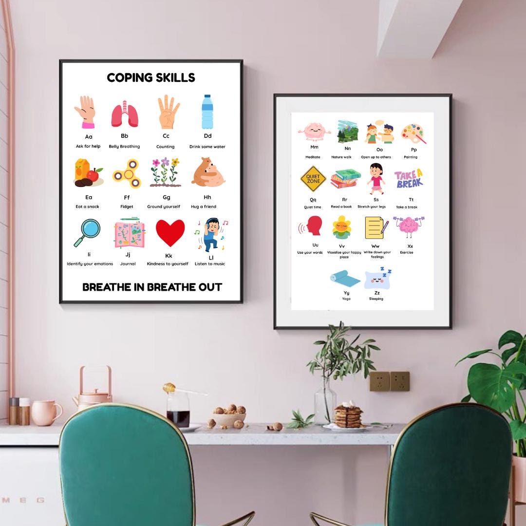 Coping Skills A-Z Printable Poster | Digital Download | Classroom Wall ...