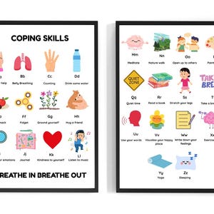 Coping Skills A-Z Printable Poster | Digital Download | Classroom Wall ...