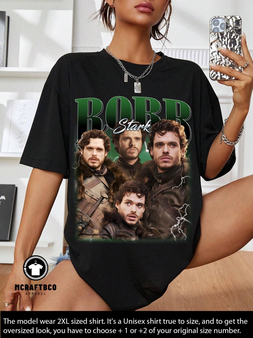 Robb Stark Tshirt Vintage 90s Robb Stark Shirt Graphic Tee Robb Stark ...