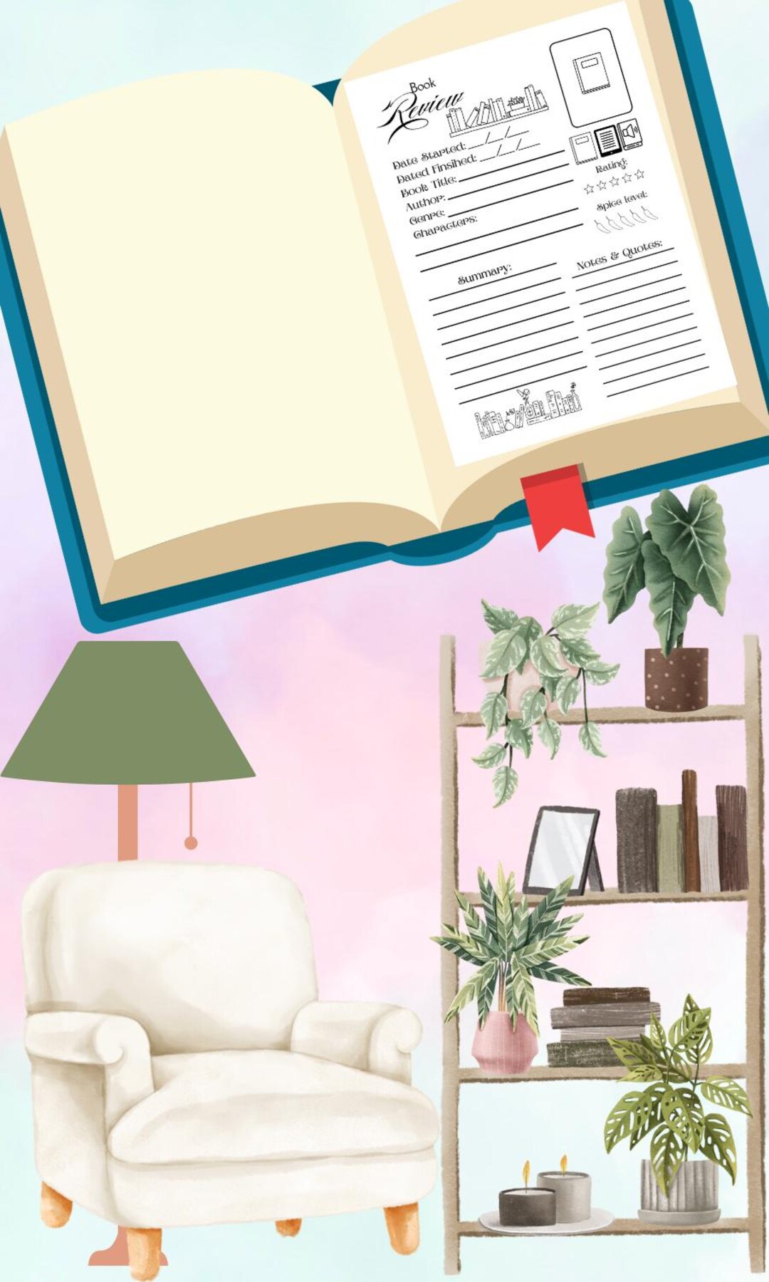 15 Book Review Sheets - Etsy