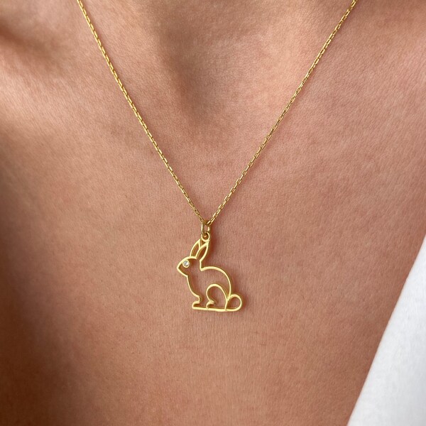 Rabbit Necklace - Etsy
