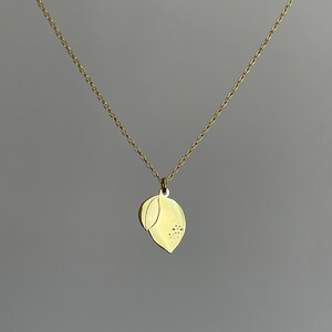 Lemon Necklace • 14K Gold Plated • 925K Sterling Silver • Citrus Fruit ...