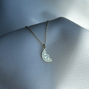 Lemon Slice Necklace: 14K Gold Plated Sterling Silver Citrus Jewelry - Etsy