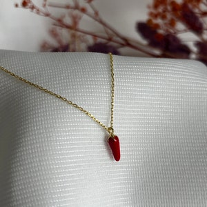 Red Chili Pepper Necklace: 14K Gold Plated Sterling Silver - Etsy