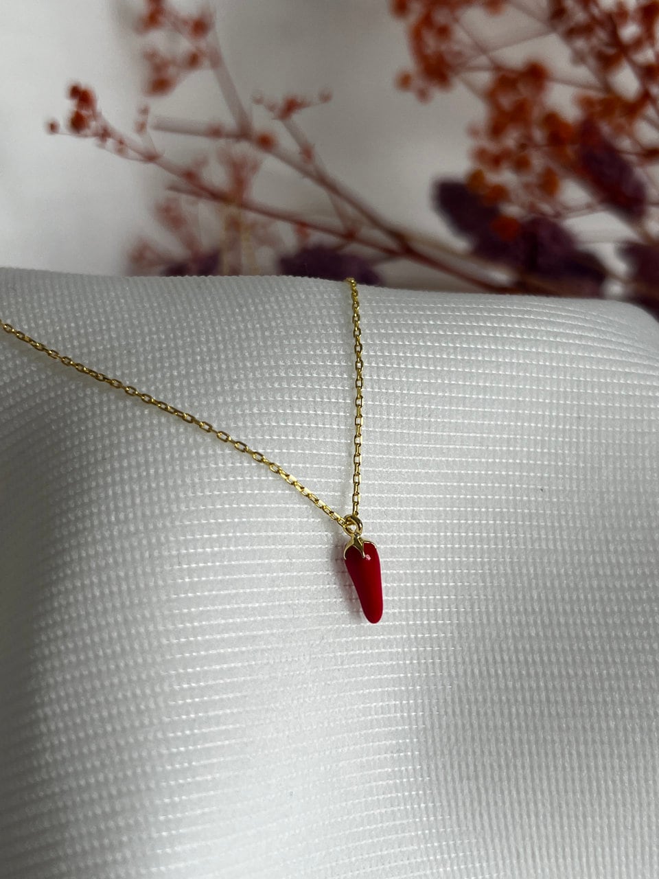 Red Chili Pepper Necklace: 14K Gold Plated Sterling Silver - Etsy