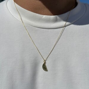 Lemon Slice Necklace: 14K Gold Plated Sterling Silver Citrus Jewelry - Etsy