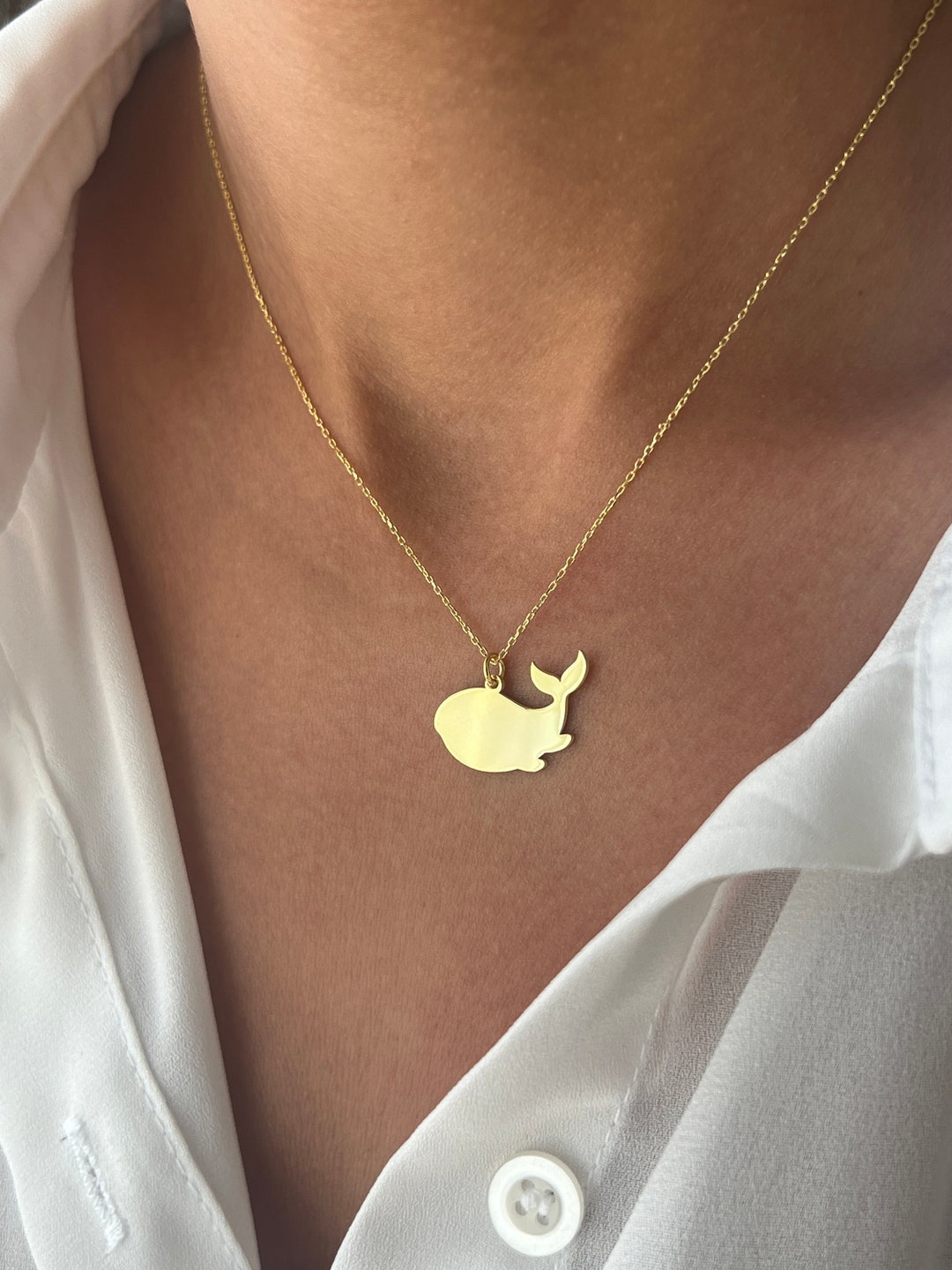Gold Plated Whale Necklace: Sterling Silver Animal Pendant - Etsy
