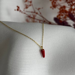 Red Chili Pepper Necklace: 14K Gold Plated Sterling Silver - Etsy