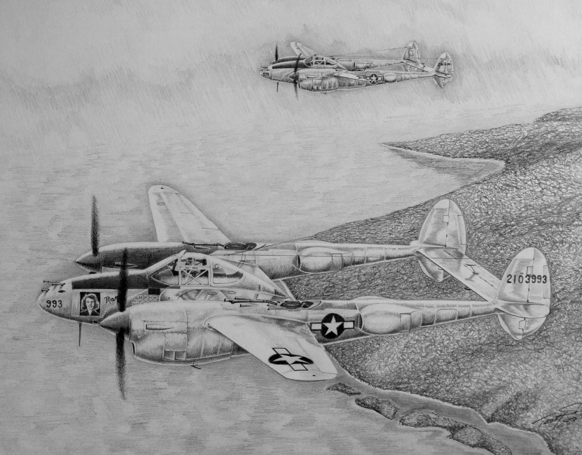 Lightnings Over Leyte P-38 Signed Limited Edition Print - Etsy
