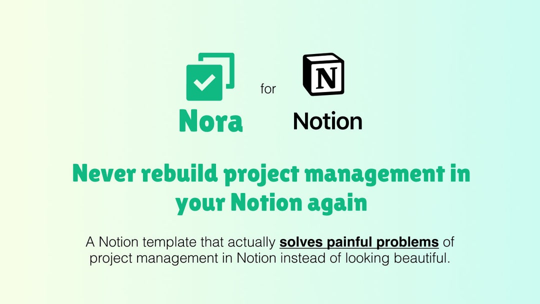 LAUNCH SALE! Nora: Project Management Template for Notion - Etsy