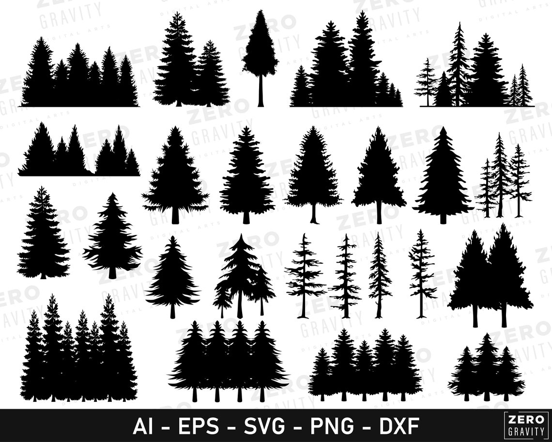 Tree Svg Bundle, Tree Silhouette Bundle, Digital Tree Files for Cricut ...