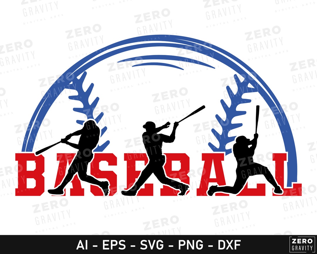 Baseball Players Silhouette Svg, Baseball Svg for Shirts, Digital Download Baseball Stitch ...
